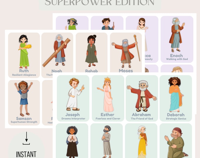 Printable Bible Heroes and Their Traits Sunday School Craft, Bible ...