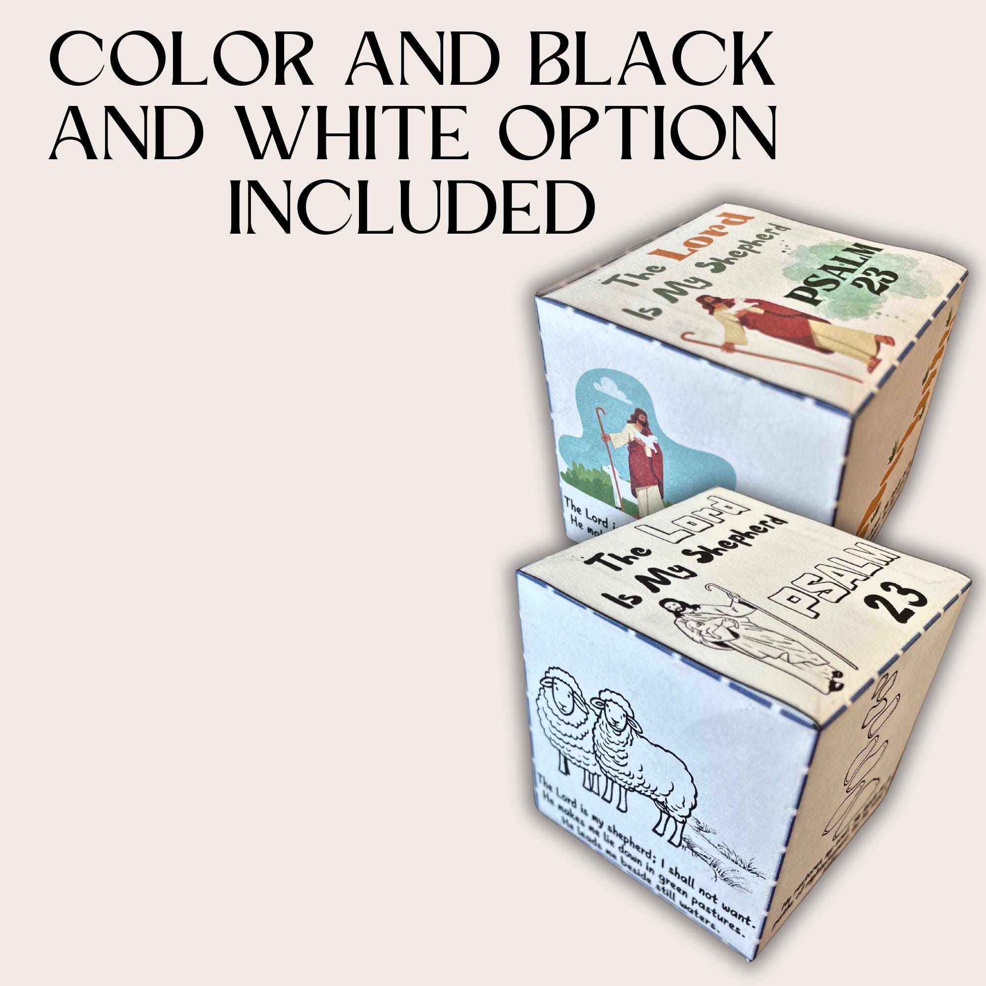 Psalm 23 Cube Craft, the Lord is My Shepherd Printable Bible Activity ...