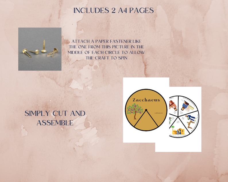 Zacchaeus Spinner Wheel Zacchaeus Craft Sunday School Craft - Etsy