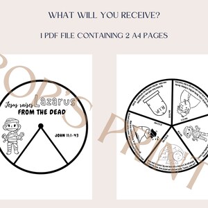Jesus Raises Lazarus Coloring Spinner Wheel| Lazarus Craft| Sunday ...