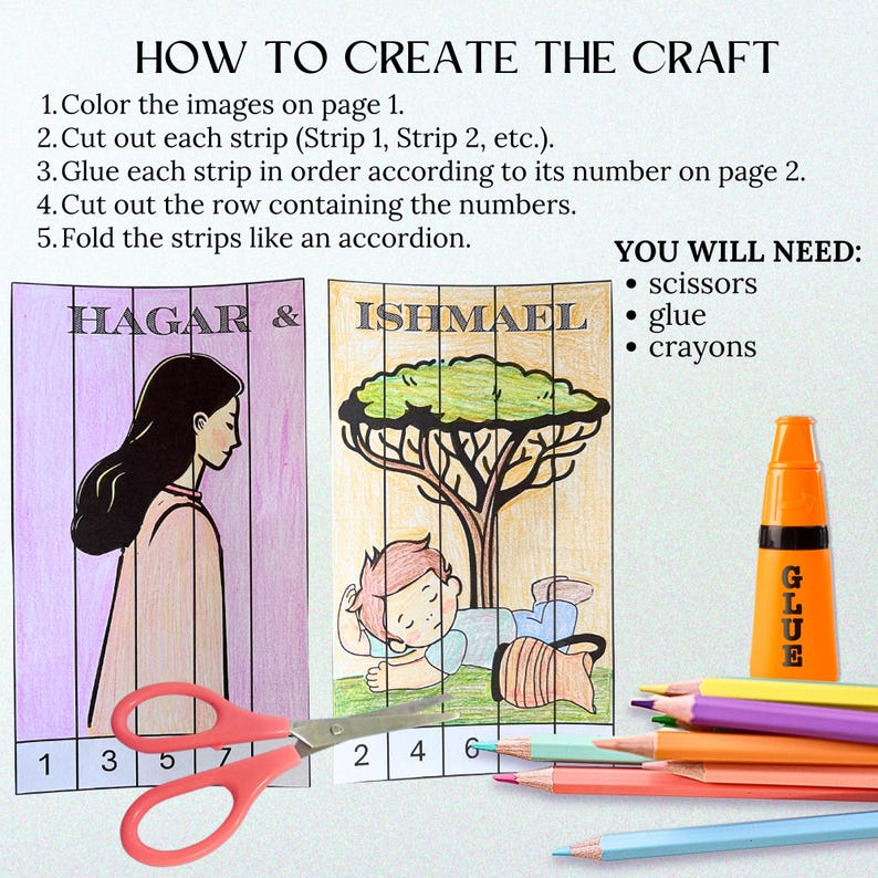 Hagar and Ishmael Agamograph Craft – Sunday School Printable Bible ...