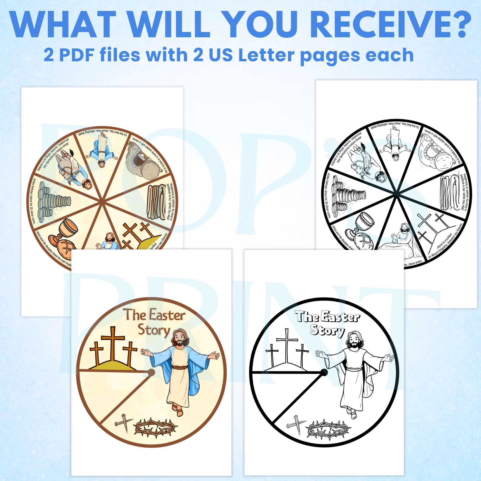 Easter Story Spinner Wheel Printable, Sunday School Craft (digital ...