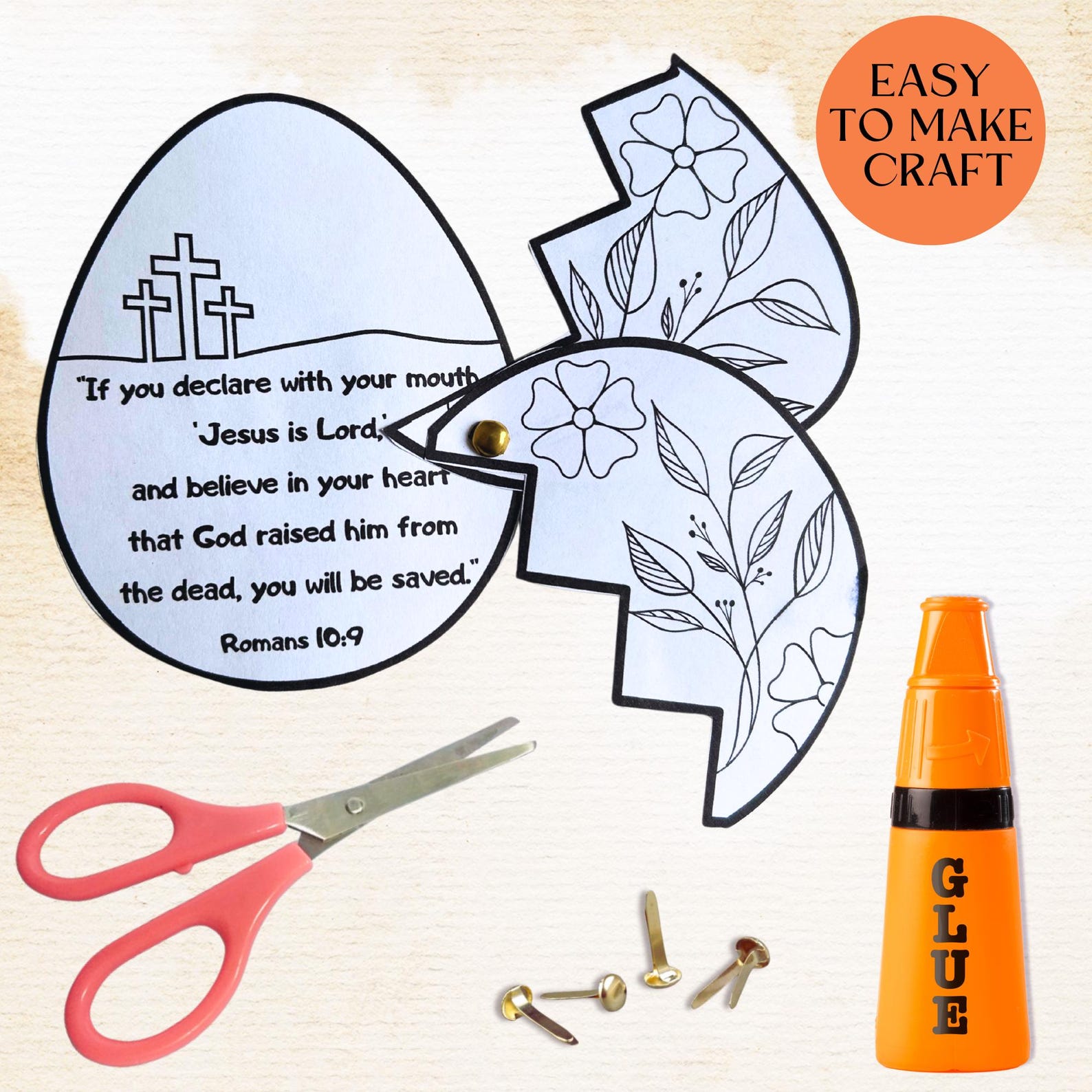 Printable Easter Egg Surprise Bible Verse Craft | Sunday School ...
