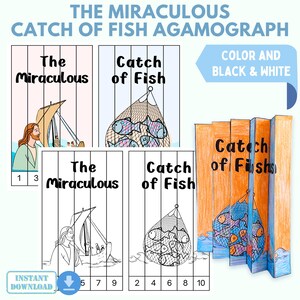 Printable “the Miraculous Catch of Fish” Agamograph – Sunday School ...