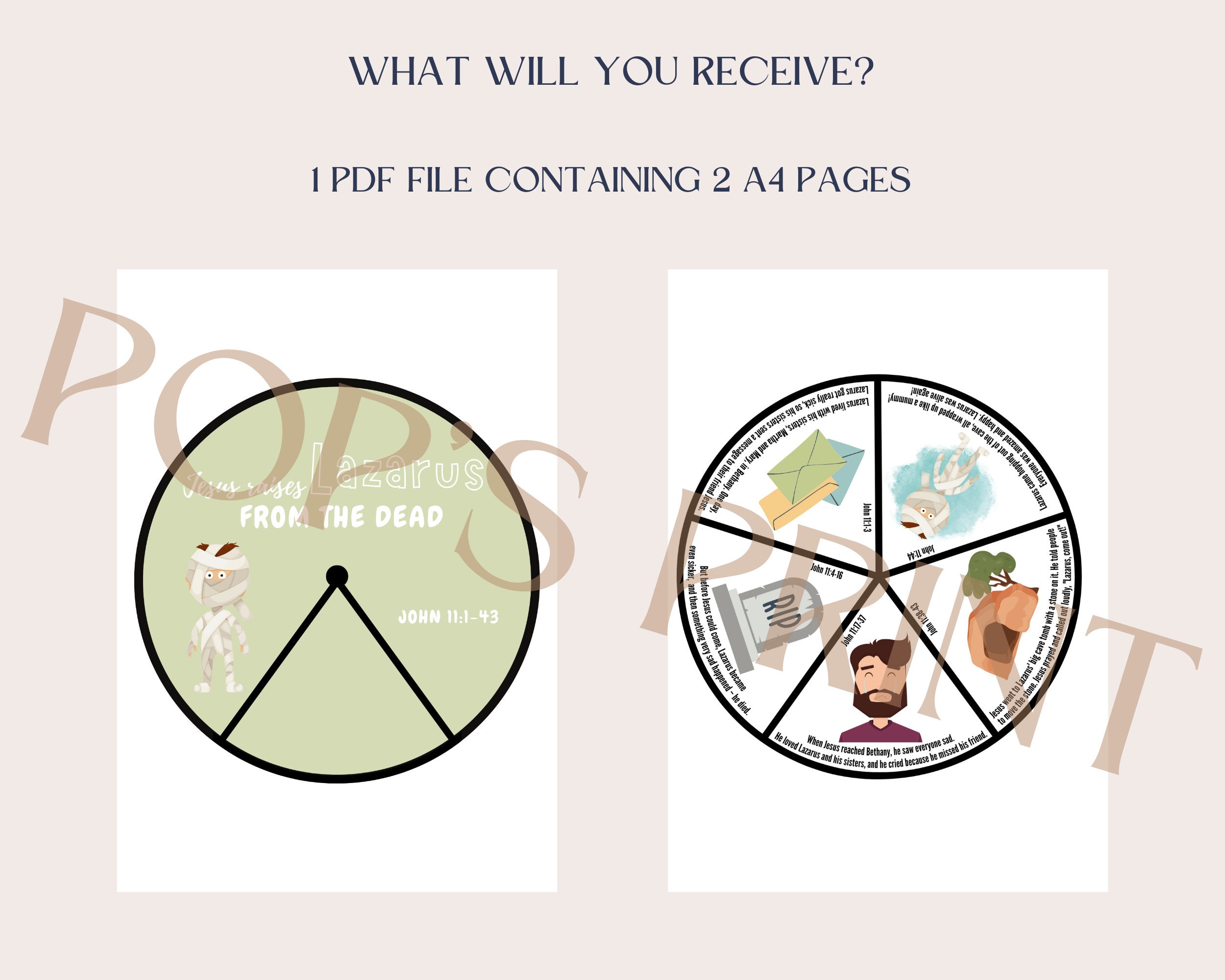 Jesus Raises Lazarus Spinner Wheel Lazarus Craft Sunday School Craft ...