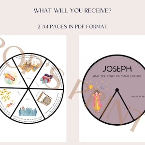 Printable Joseph and the Coat of Many Colors Spinner Wheel, Sunday ...