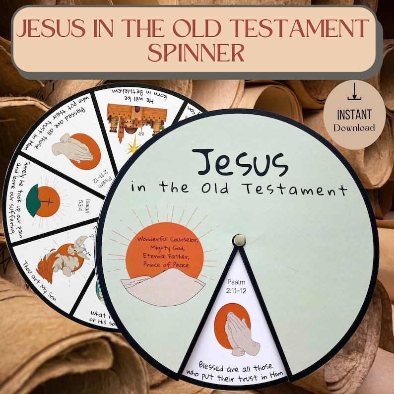 Printable Jesus in the Old Testament Spinner Wheel | Sunday School ...