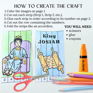 Printable King Josiah Agamograph Sunday School Craft, Bible Story ...