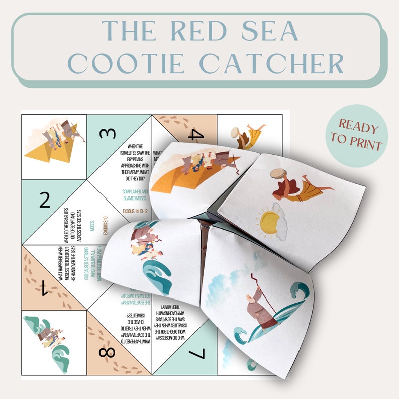 The Red Sea Cootie Catcher| Sunday School Craft| Cootie Catcher ...