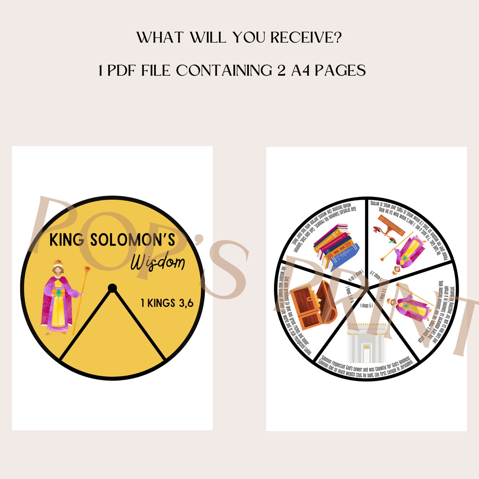 Printable Wisdom of Solomon Spinner Wheel | Sunday School Craft | Kids ...