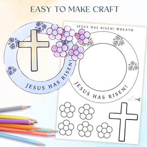 Printable Easter Wreath Sunday School Craft, Kids Ministry Activity ...