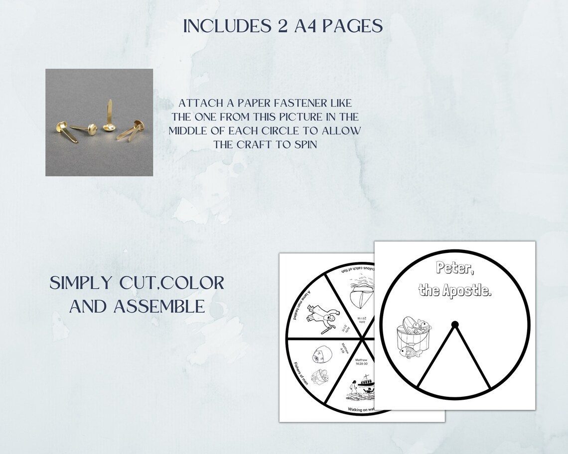 Peter, the Apostle Coloring Spinner Wheel Peter, the Apostle Craft ...