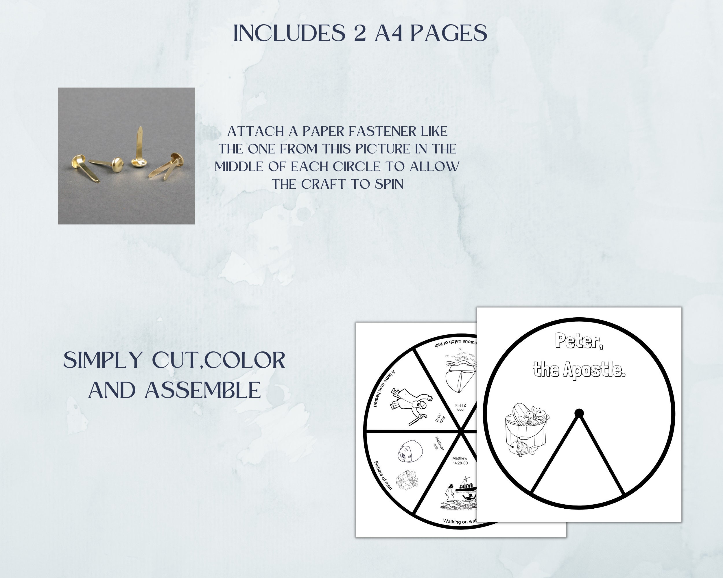 Peter, the Apostle Coloring Spinner Wheel Peter, the Apostle Craft ...