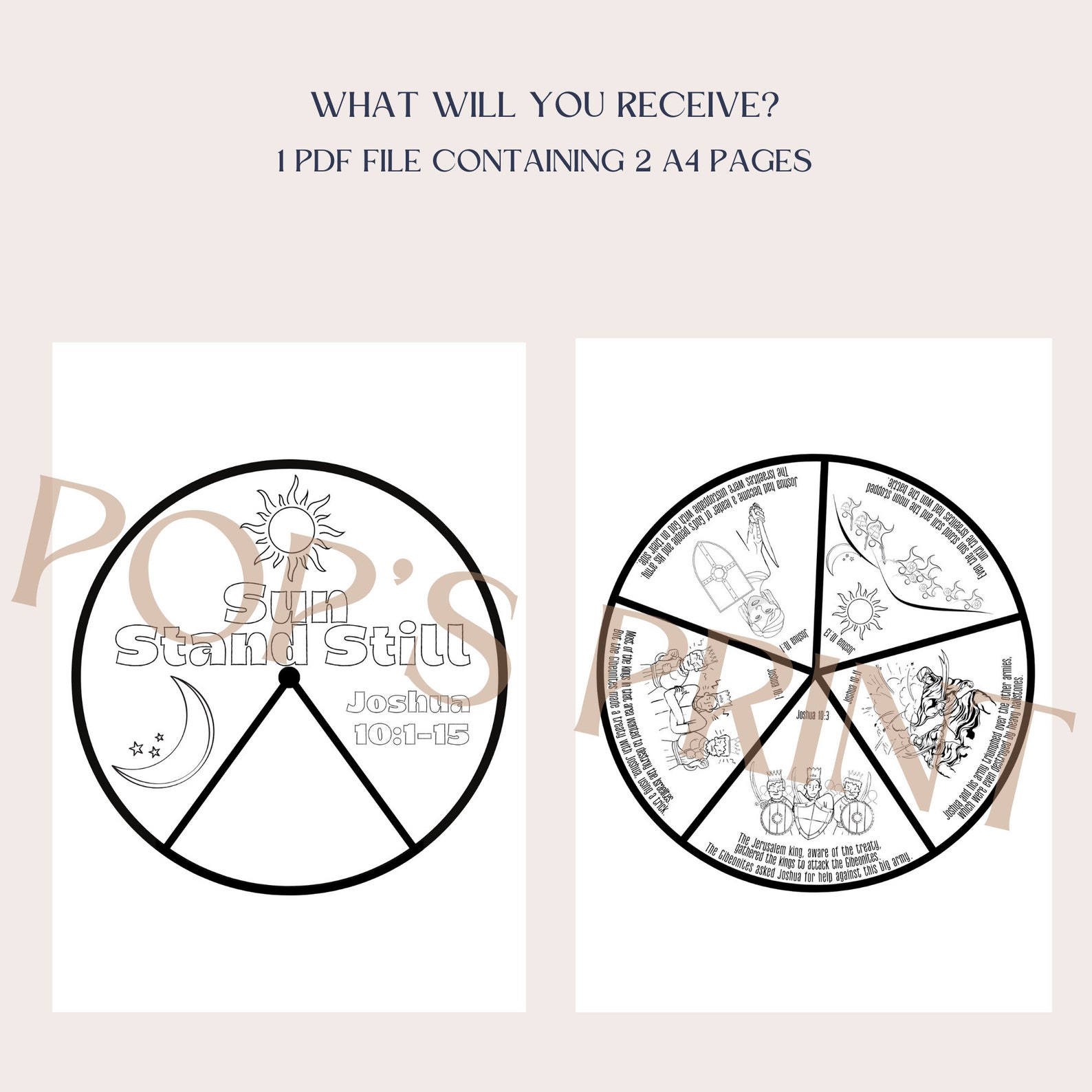 Printable Sun Stand Still Coloring Spinner Wheel | Joshua Stops the Sun ...