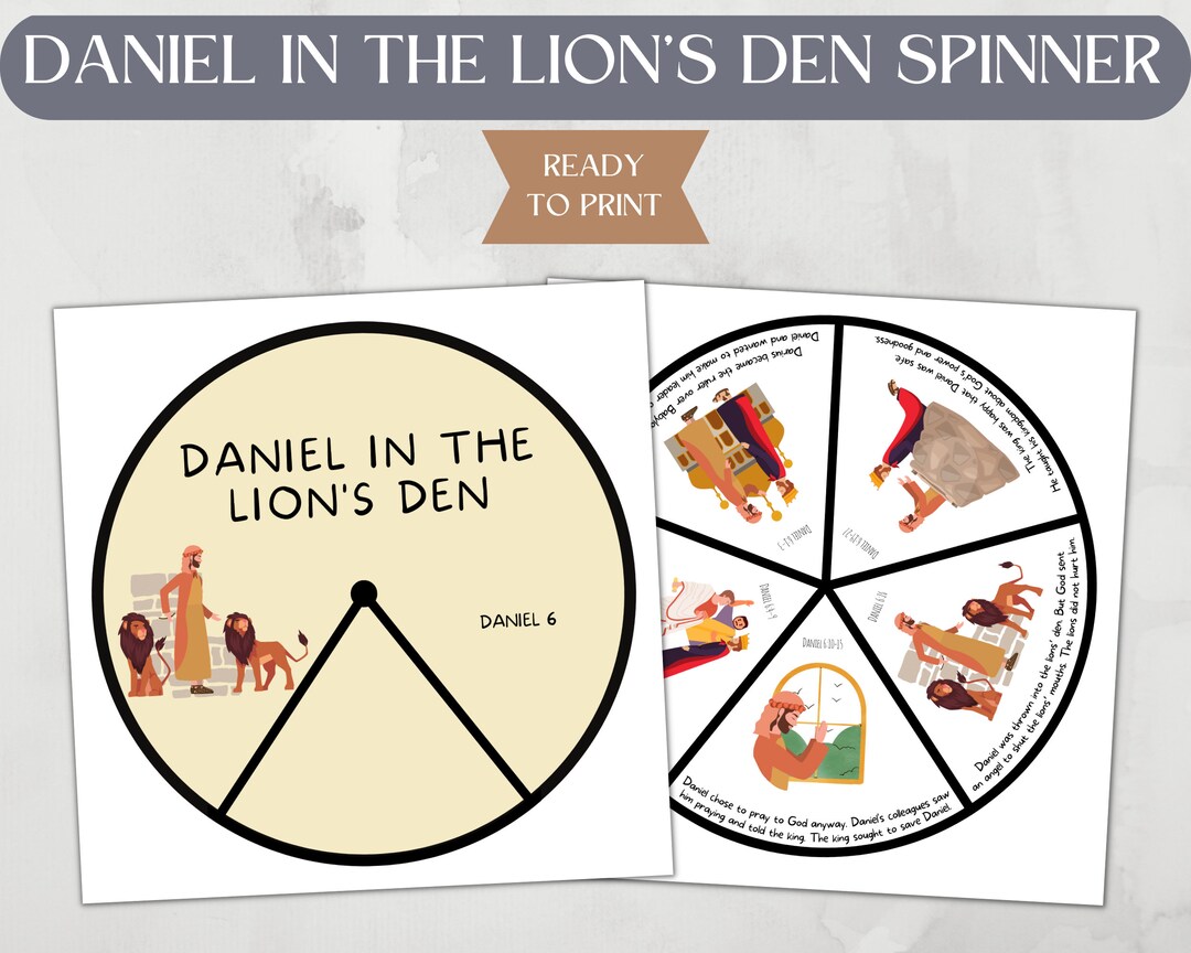 Daniel in the Lion's Den Spinner Wheel Daniel in the - Etsy