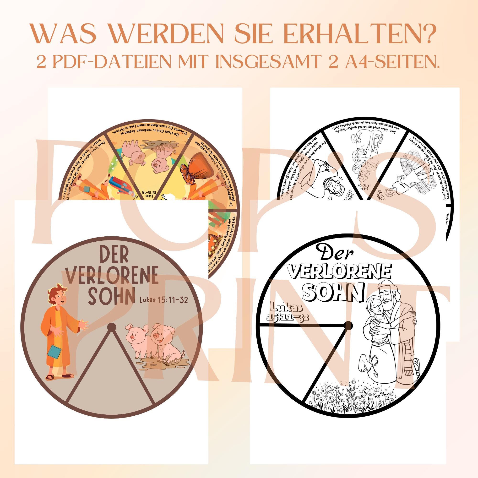Druckbare Bastelvorlage, Sonntagsschule: Ausmal-Rad Gleichnis Der ...
