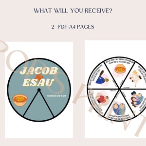 Printable Jacob and Esau Spinner Wheel | Printable Bible Story Craft ...