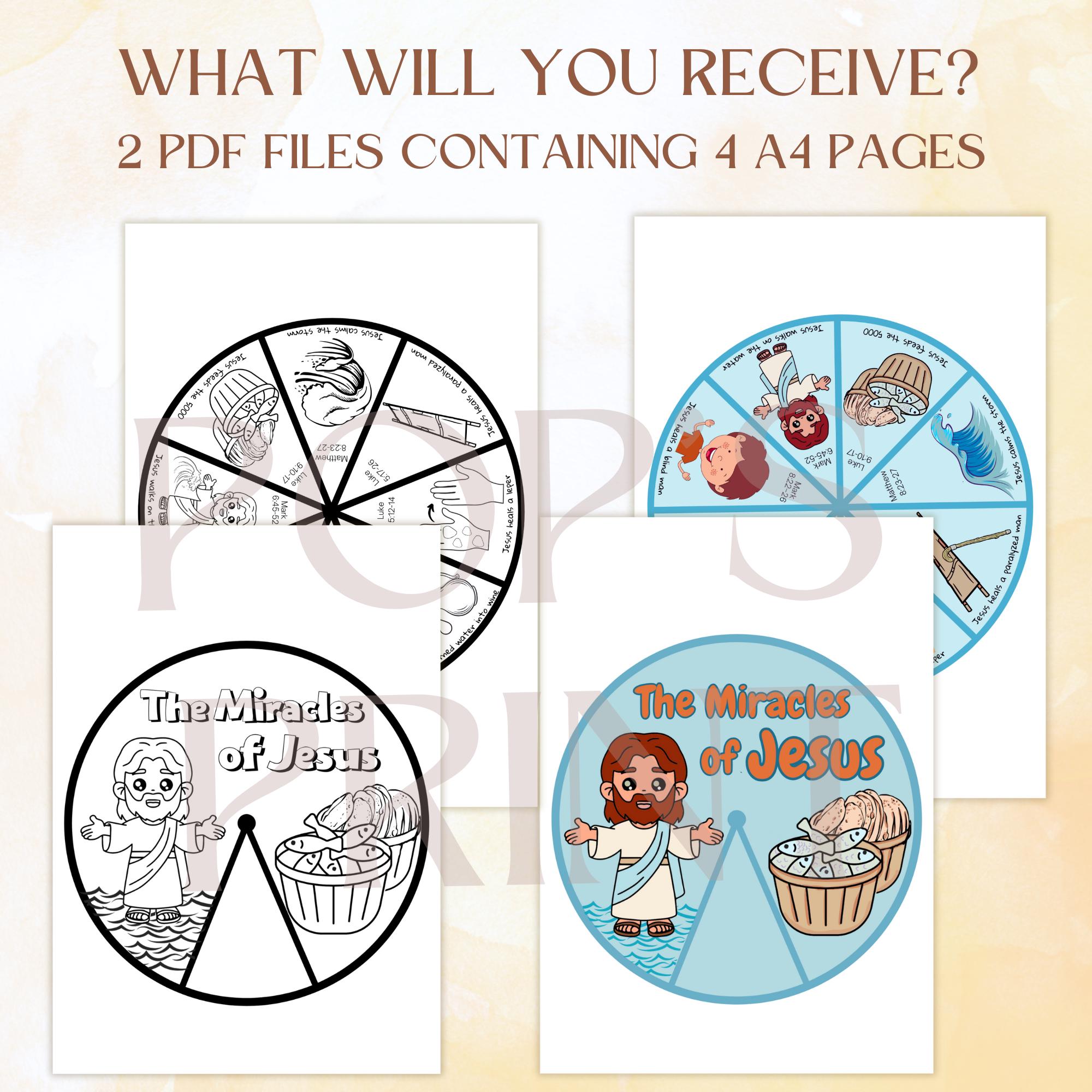 Printable "the Miracles of Jesus" Sunday School Craft | Jesus' Miracles ...