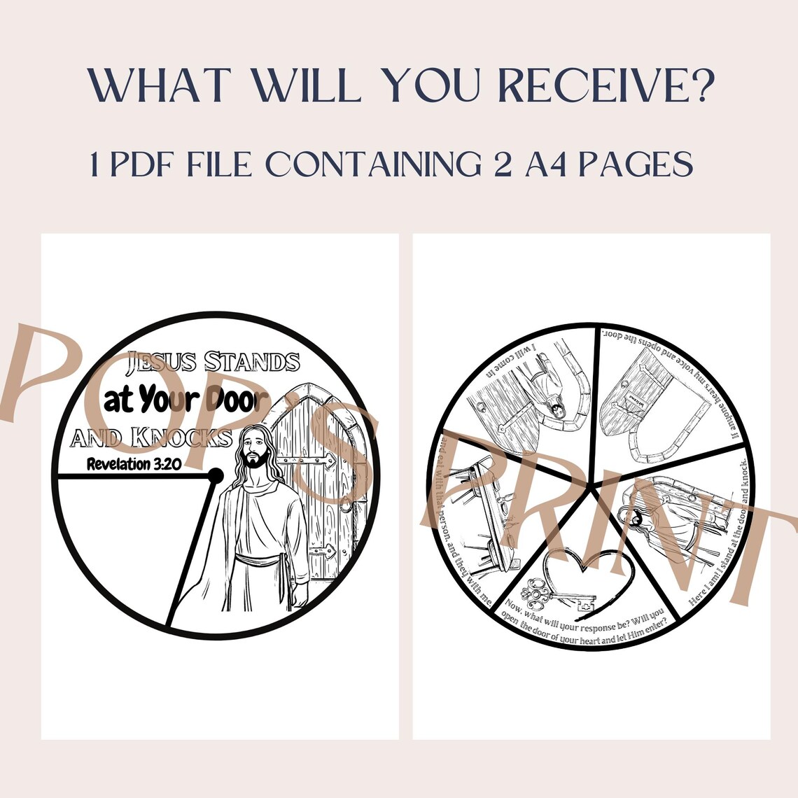 Printable 'jesus Stands at the Door' Spinner Wheel | Bible Verse ...