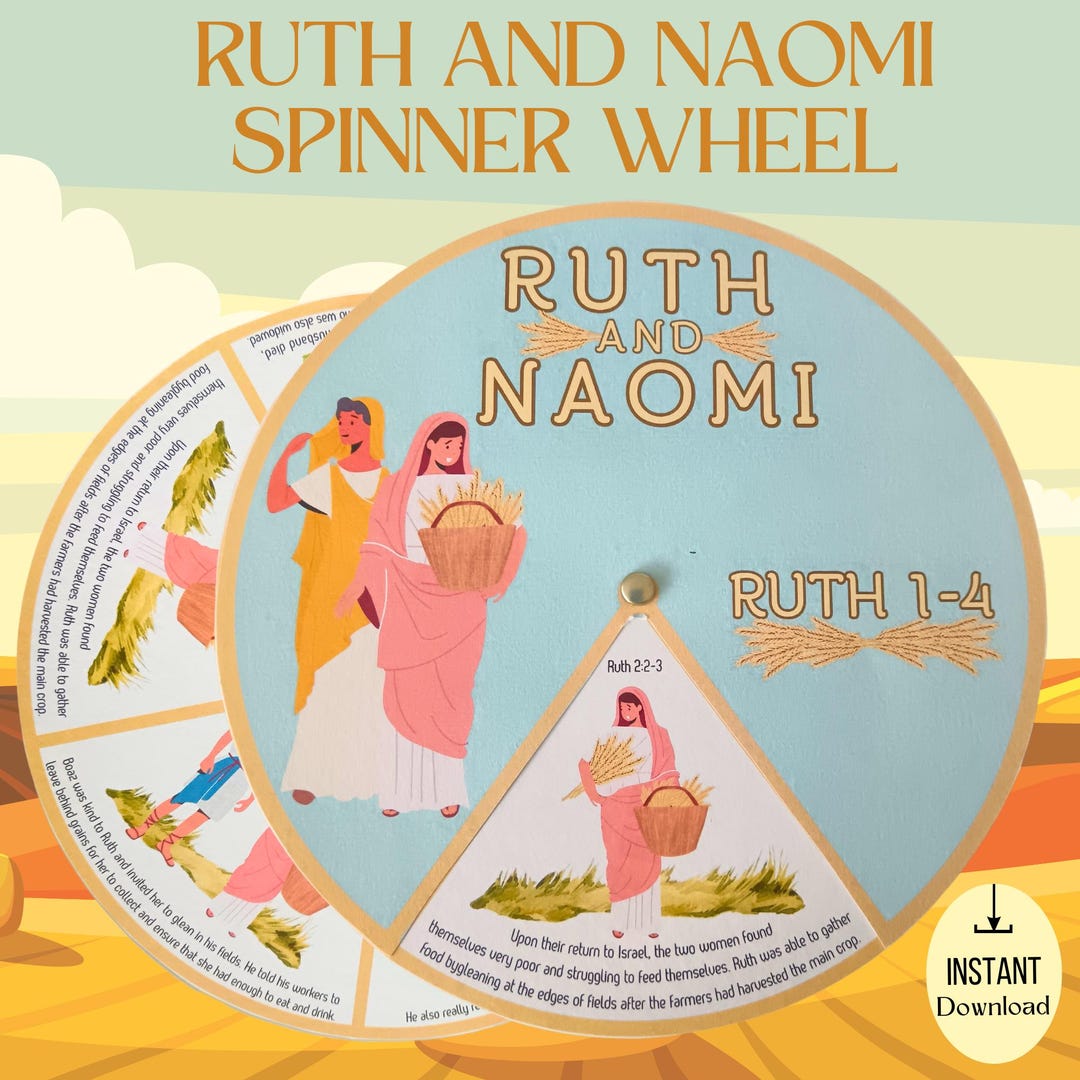The Story of Ruth & Naomi Spinner Wheel| Ruth and Naomi Craft| Sunday ...