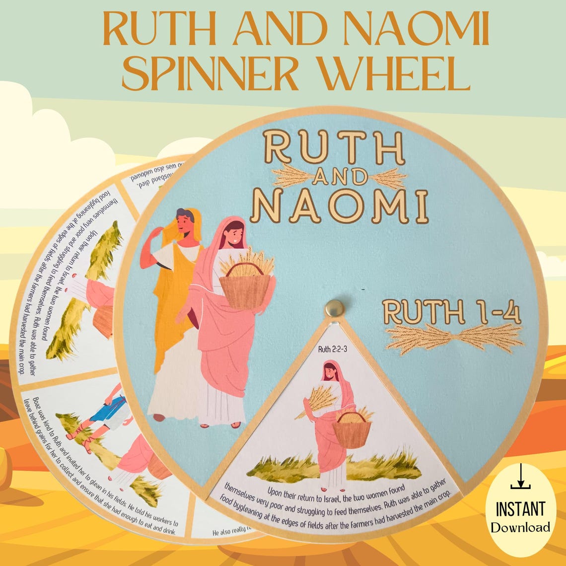 The Story of Ruth & Naomi Spinner Wheel| Ruth and Naomi Craft| Sunday ...