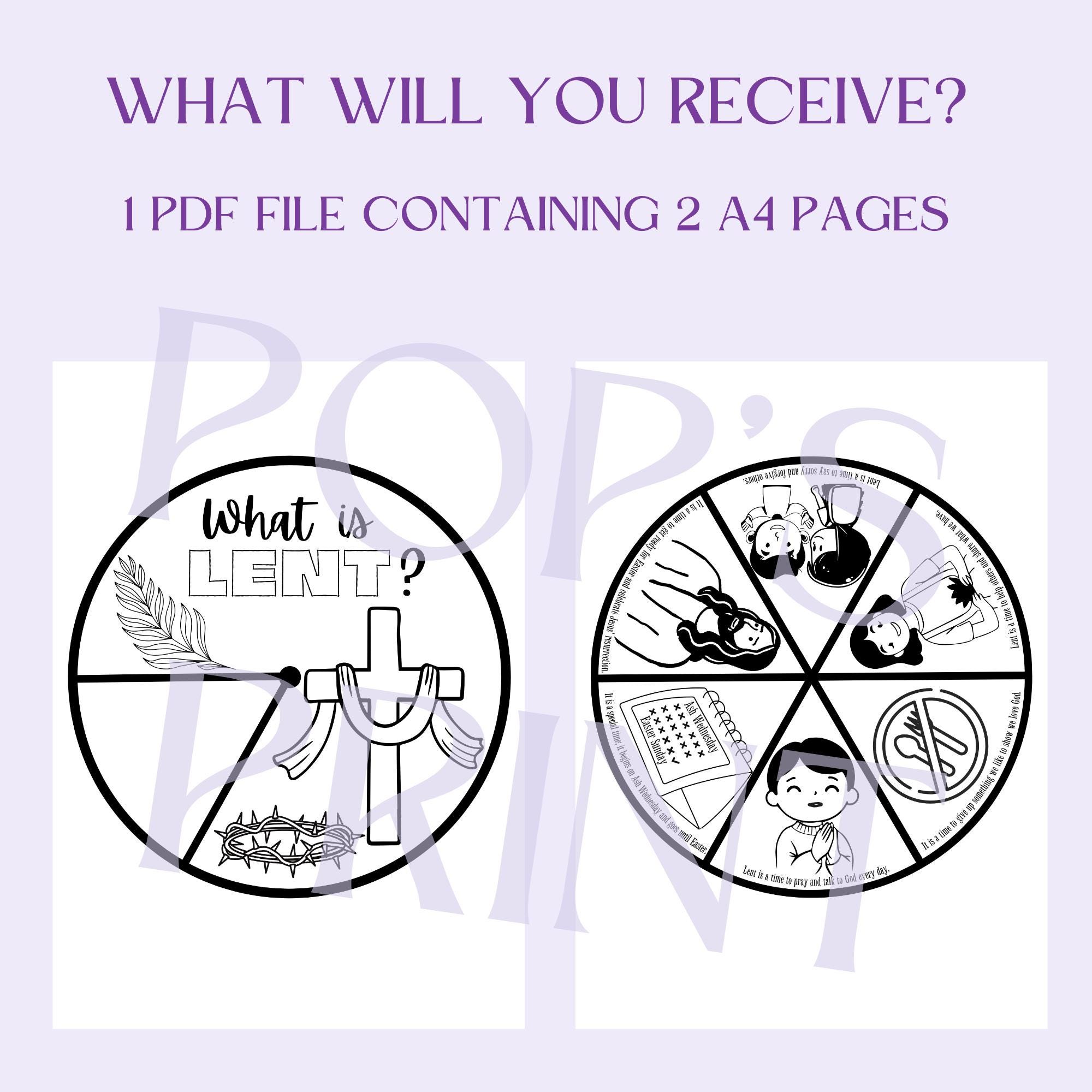 Printable Lent Sunday School Craft, Coloring What is Lent Spinner Wheel ...
