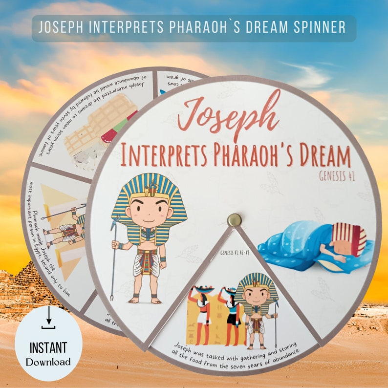 Joseph Interprets Pharaoh's Dream Spinner Wheel | Sunday School Craft ...