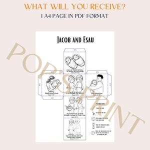 Printable Jacob and Esau Coloring Cube Craft, Sunday School Bible ...