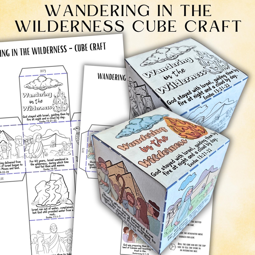 Wandering in the Wilderness Sunday School Cube Craft – Printable Kids ...