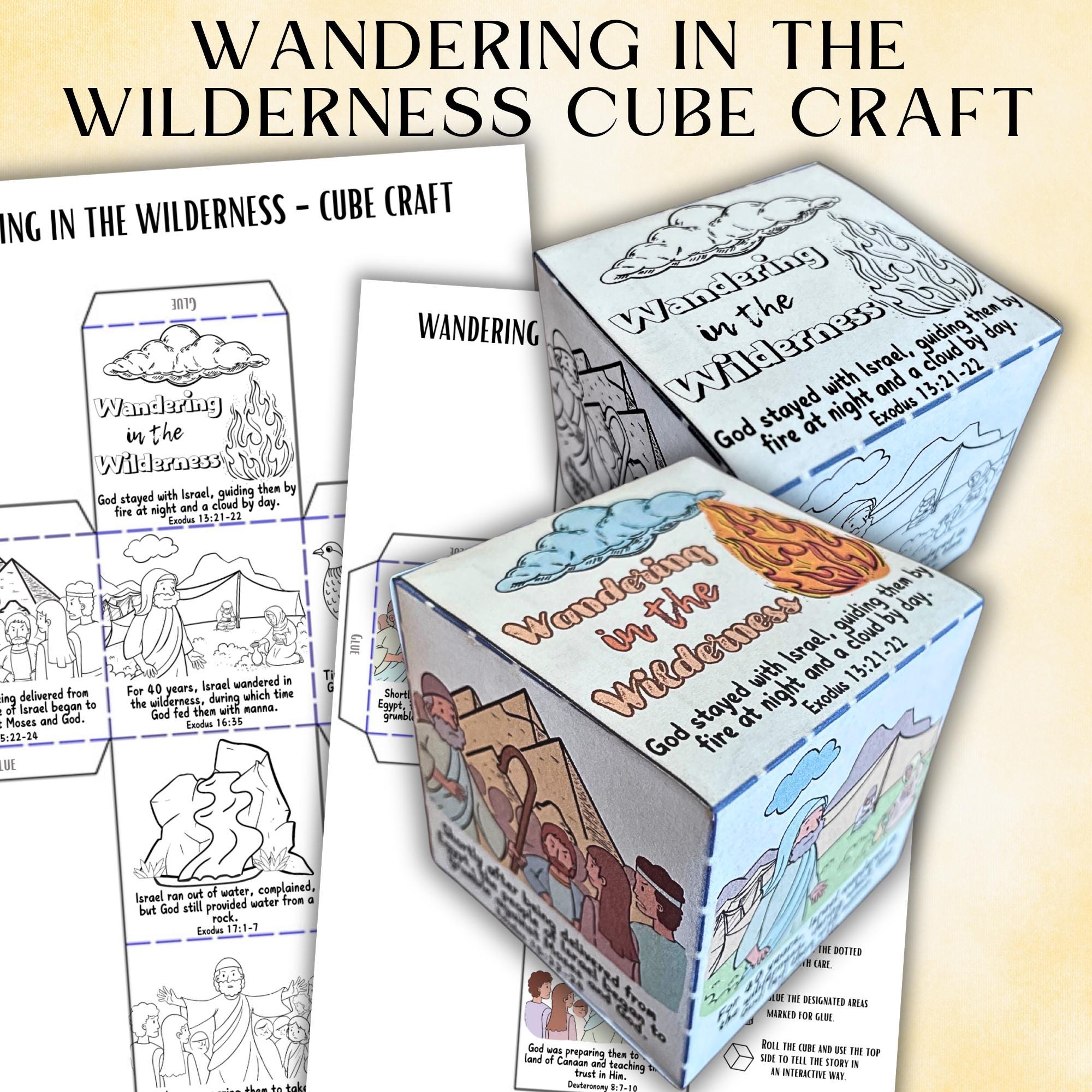 Wandering in the Wilderness Sunday School Cube Craft – Printable Kids ...