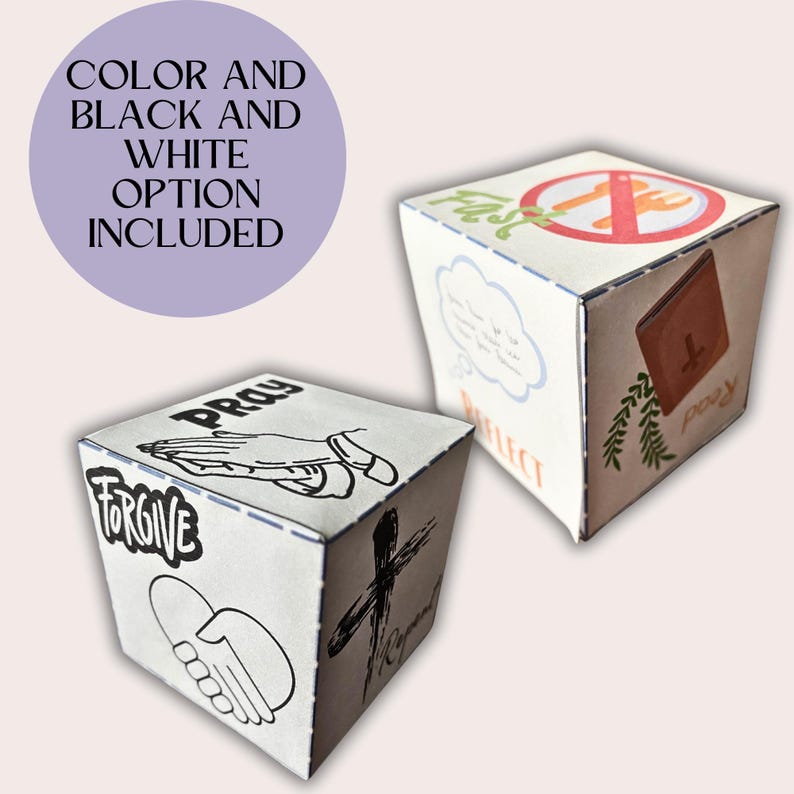 Lent for Kids| Cube Craft| Printable Sunday School Bible Activity| Game ...