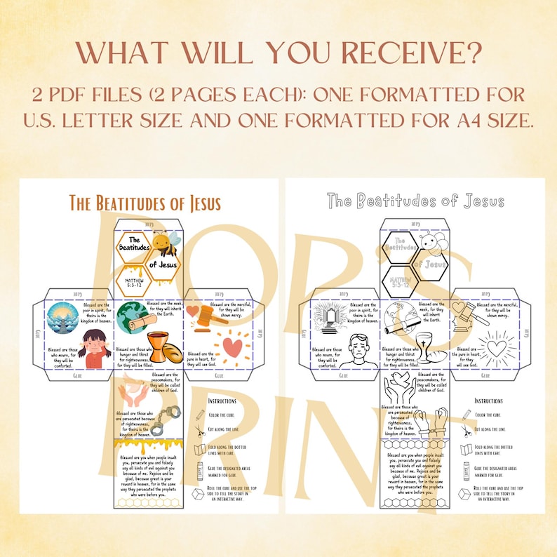 Beatitudes Sunday School Craft, Printable Bible Verse Activity, Kids ...