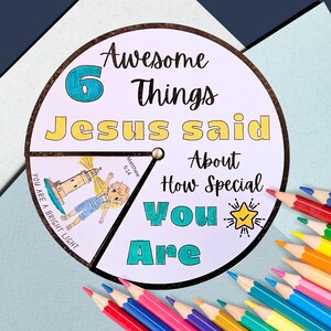 Printable Identity in Christ Coloring Wheel, Kids Bible Lesson ...