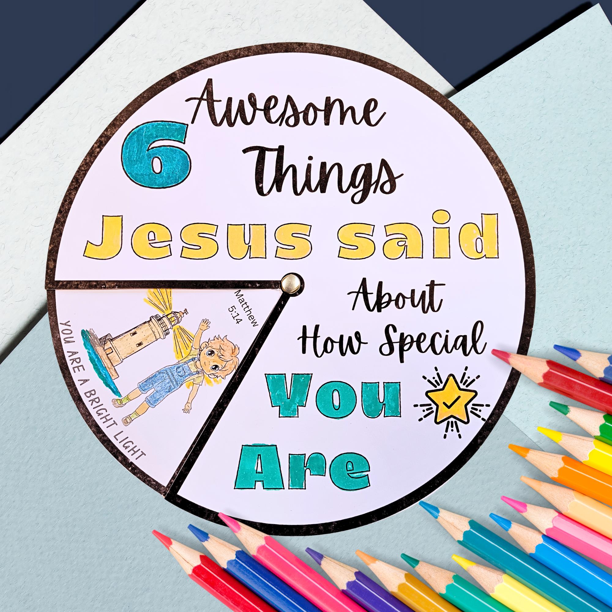Printable Identity in Christ Coloring Wheel, Kids Bible Lesson ...