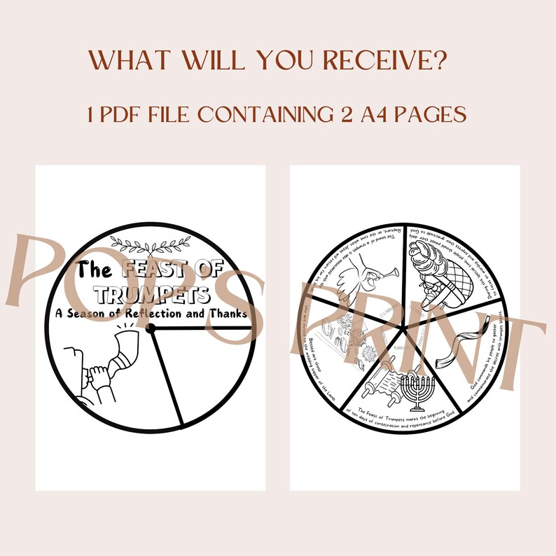 Printable Feast of Trumpets Coloring Spinner Wheel, Sunday School Craft ...