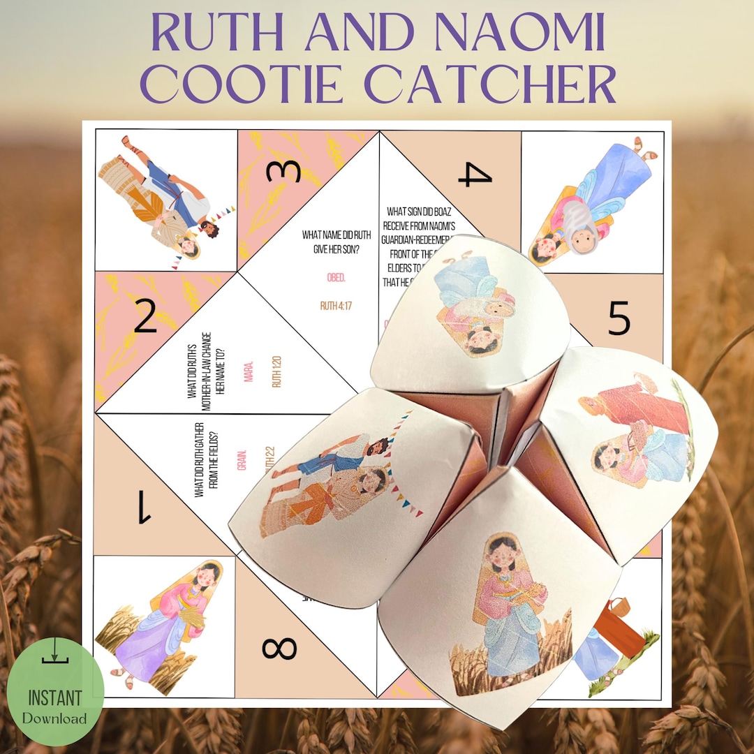Ruth and Naomi Cootie Catcher Sunday School Craft Printable Bible Craft ...