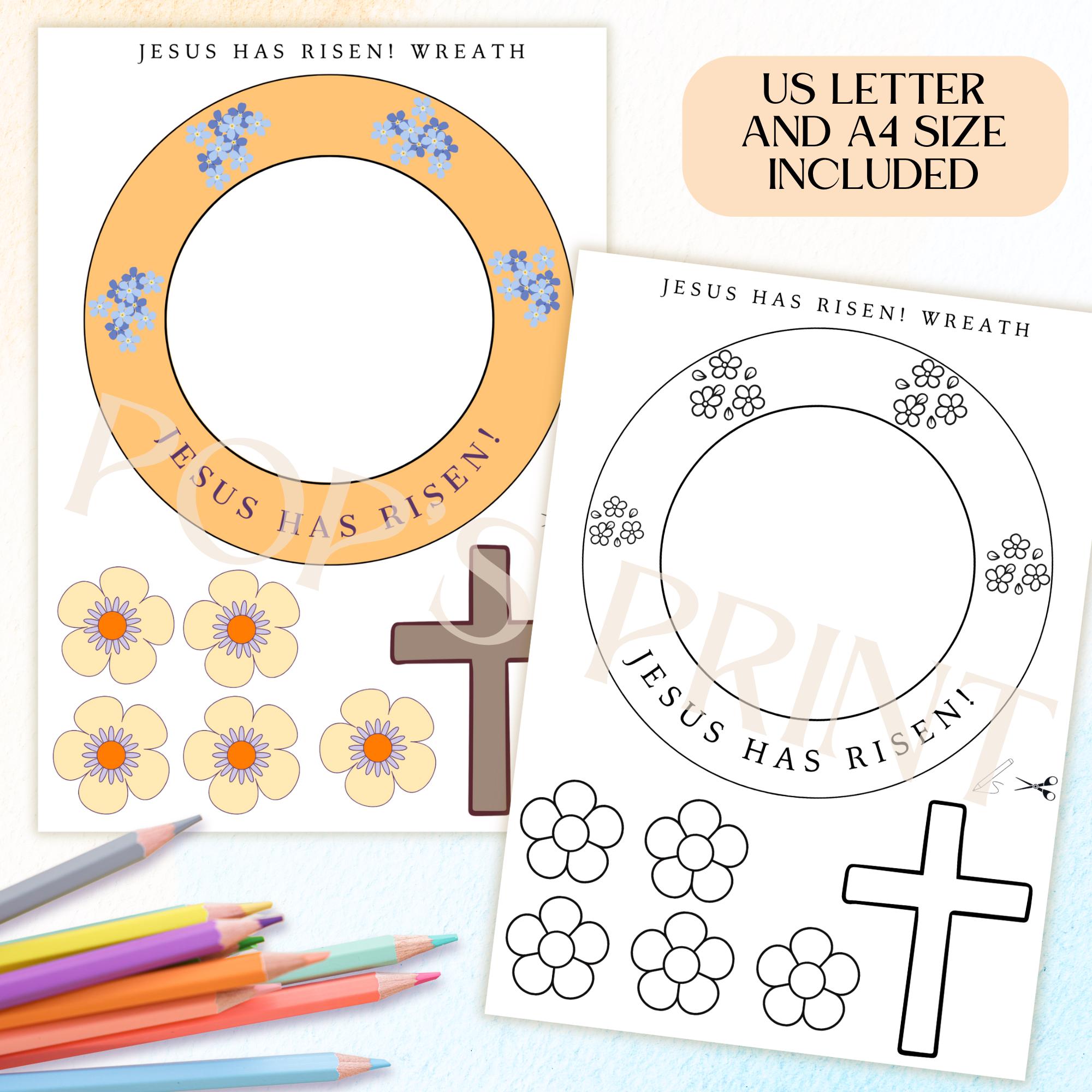 Printable Easter Wreath Sunday School Craft, Kids Ministry Activity ...