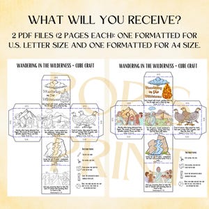 Wandering in the Wilderness Sunday School Cube Craft – Printable Kids ...