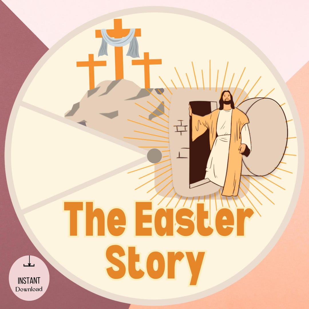 Easter Story Spinner Wheel Printable Sunday School Craft Kids Ministry ...