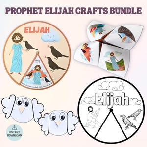 Printable Sunday School Crafts Prophet Elijah Coloring Activity Bundle ...