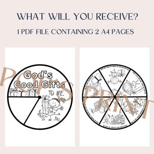 Printable Sunday School Craft God's Good Gifts to Me Coloring Wheel ...