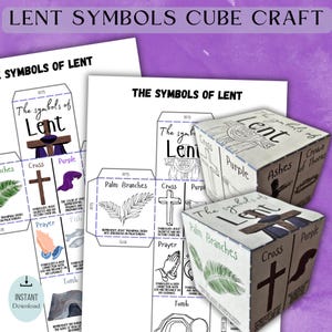 Lent Symbols for Kids| Cube Craft| Printable Sunday School Bible ...