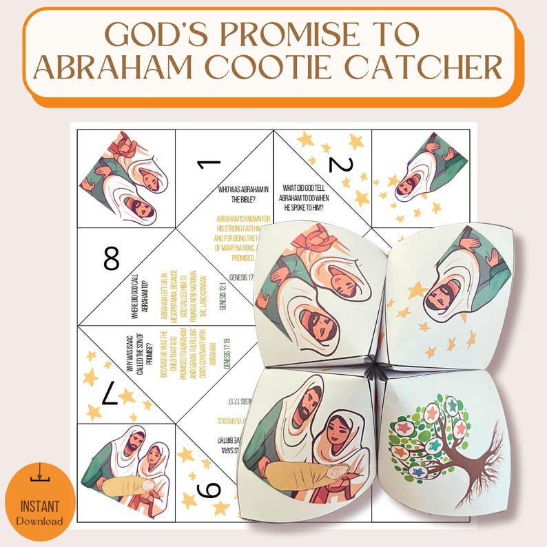 God's Promise to Abraham Cootie Catcher| Sunday School Craft| Cootie ...