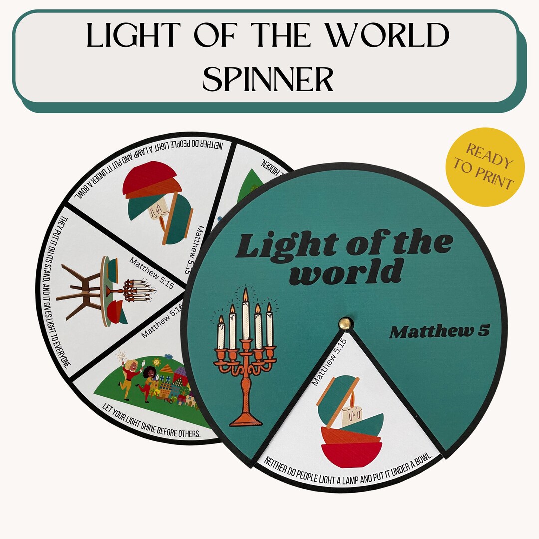 Printable Light of the World Spinner Wheel | Sunday School Craft | Kids ...