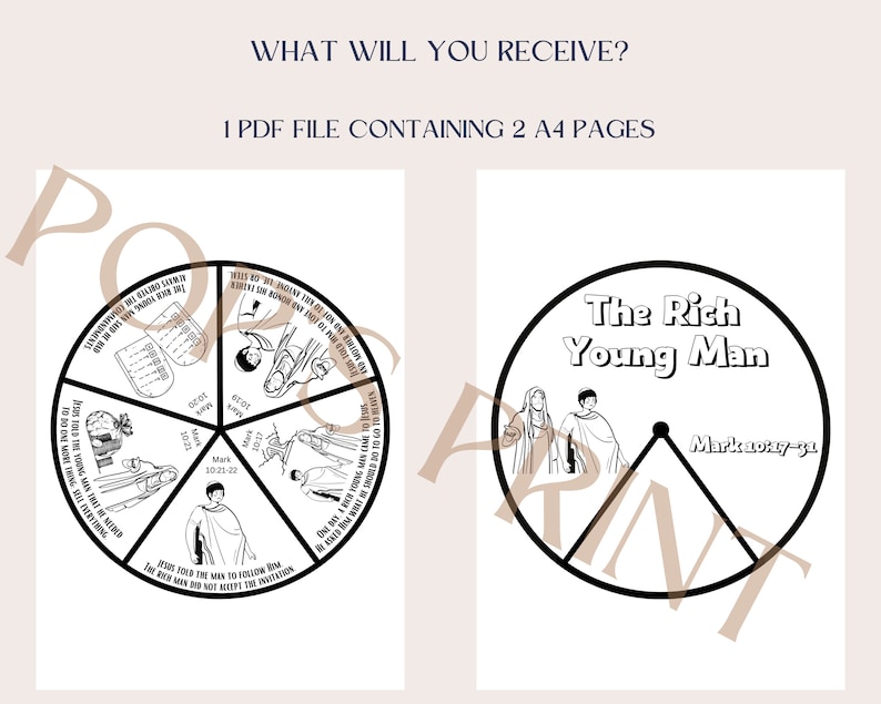 The Rich Young Man Coloring Spinner Wheel the Rich Young Man Craft ...