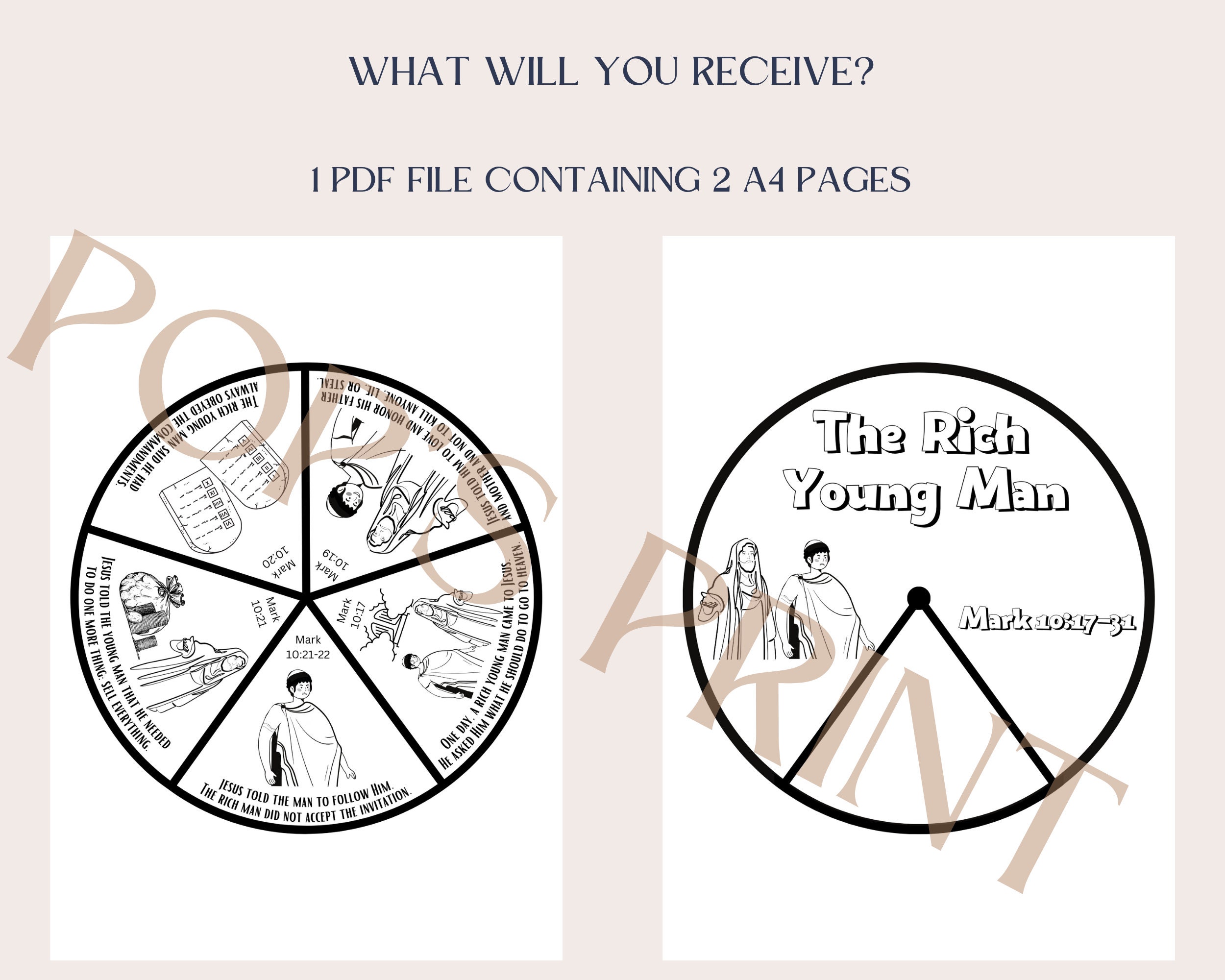 The Rich Young Man Coloring Spinner Wheel the Rich Young Man Craft ...