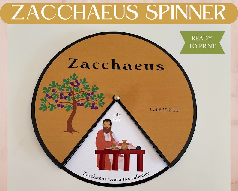 Zacchaeus Spinner Wheel Zacchaeus Craft Sunday School Craft - Etsy