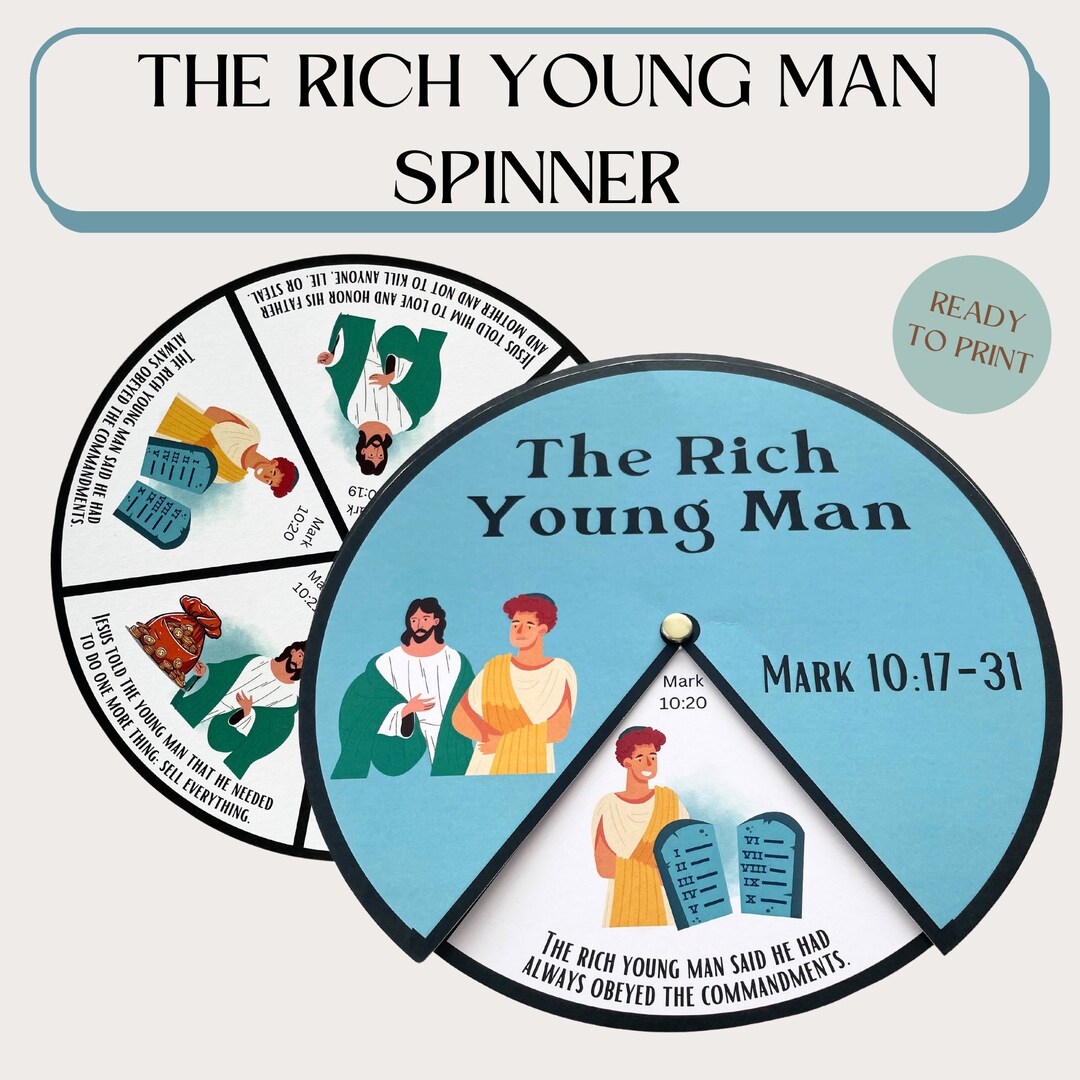 The Rich Young Man Spinner Wheel, Bible Craft for Sunday School, Kids ...
