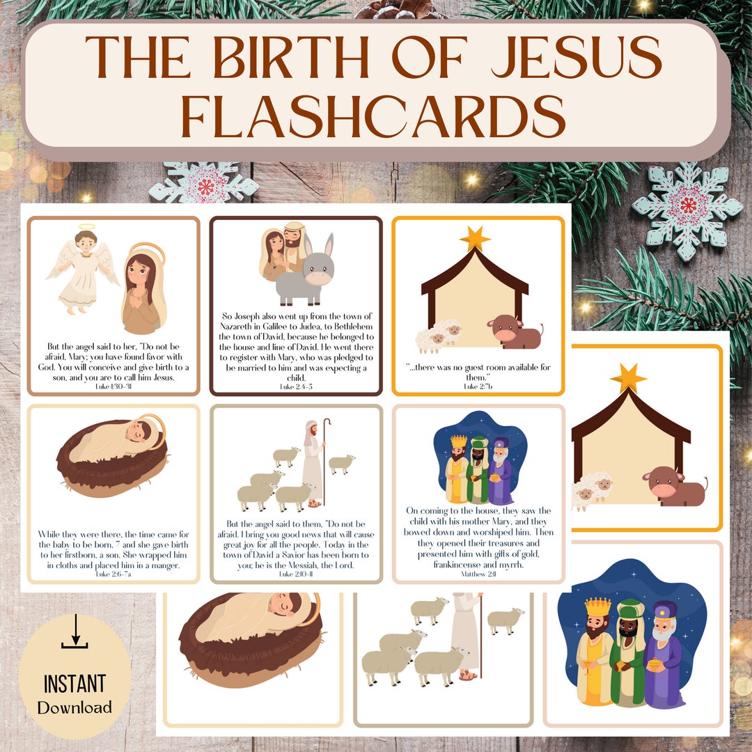 Nativity Flashcards | Christmas Bible Lesson (digital Download) - Etsy