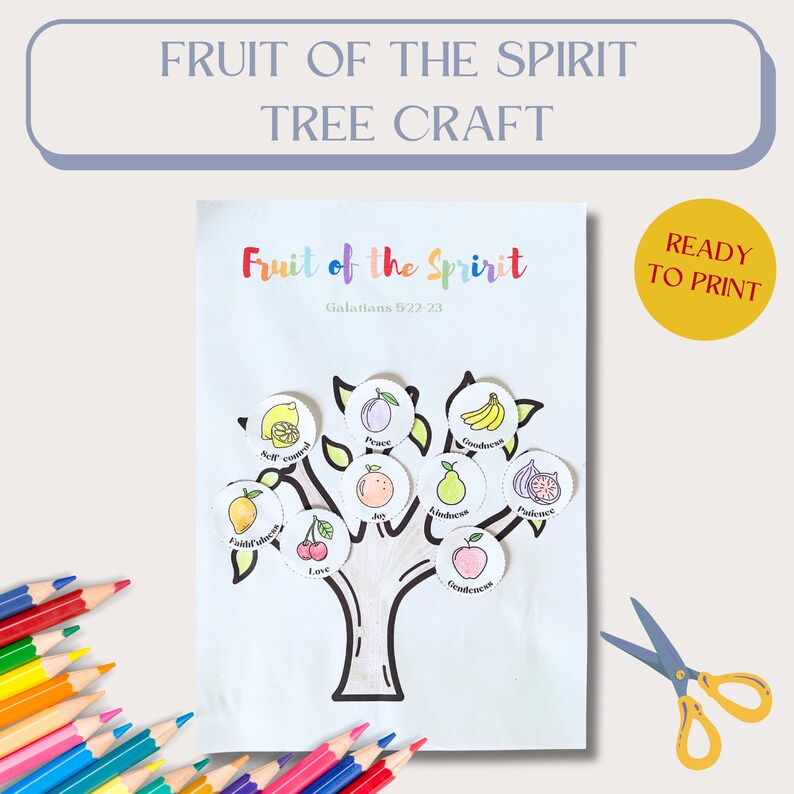 Fruit of the Spirit Tree Craft Fruit of the Spirit Activity Sunday ...